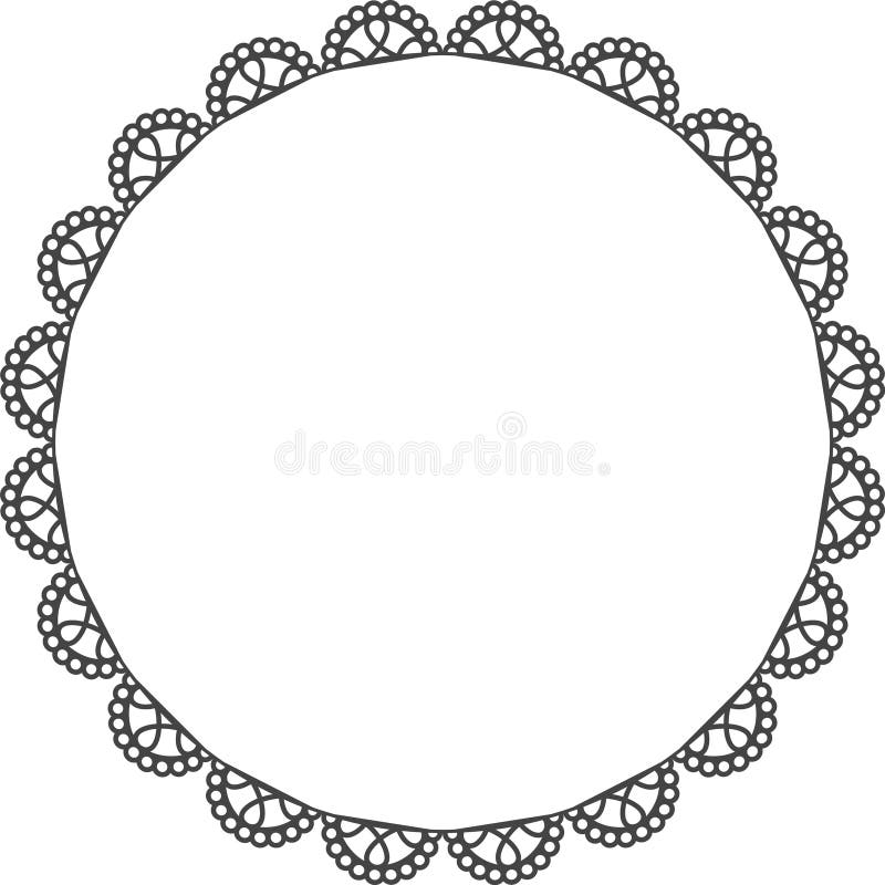 Circular Lace Frame Border stock vector. Illustration of printable ...