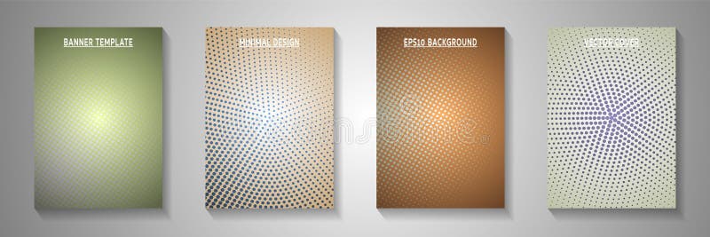 Simple Circle Perforated Halftone Title Page Templates Vector Batch ...