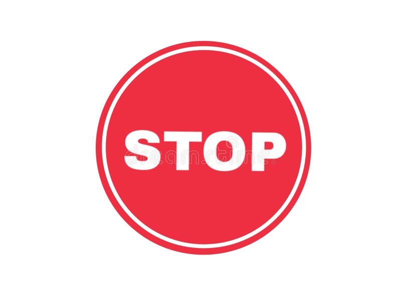 Simple Circle Regular Stop Sign Stock Image - Image of regular, sign ...
