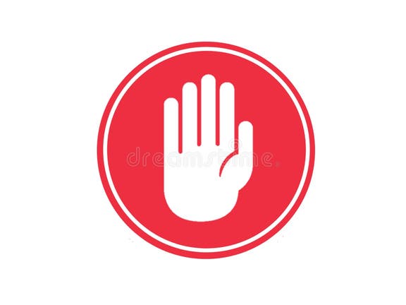 Simple Circle Hand Stop Sign Stock Image - Image of simple, stop: 303555157