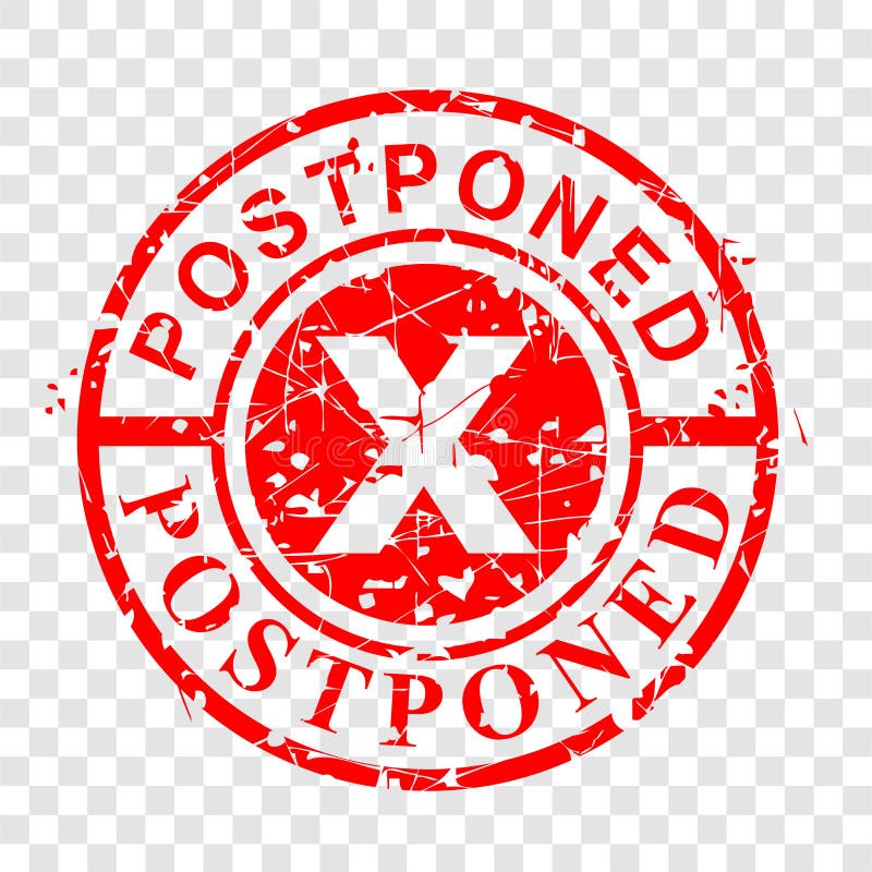 Simple Circle Vector Red Rust Grunge Rubber Stamp Effect, Postponed at ...