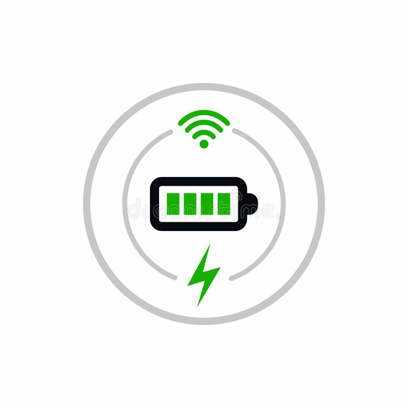 Simple Circle Wireless Battery Charging Icon Stock Vector ...