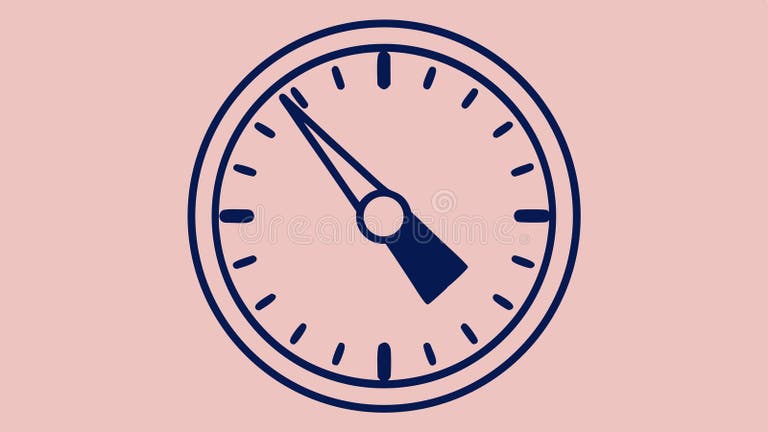 Simple Circular Clock Face Illustration with Hand, Time Concept, Vector ...