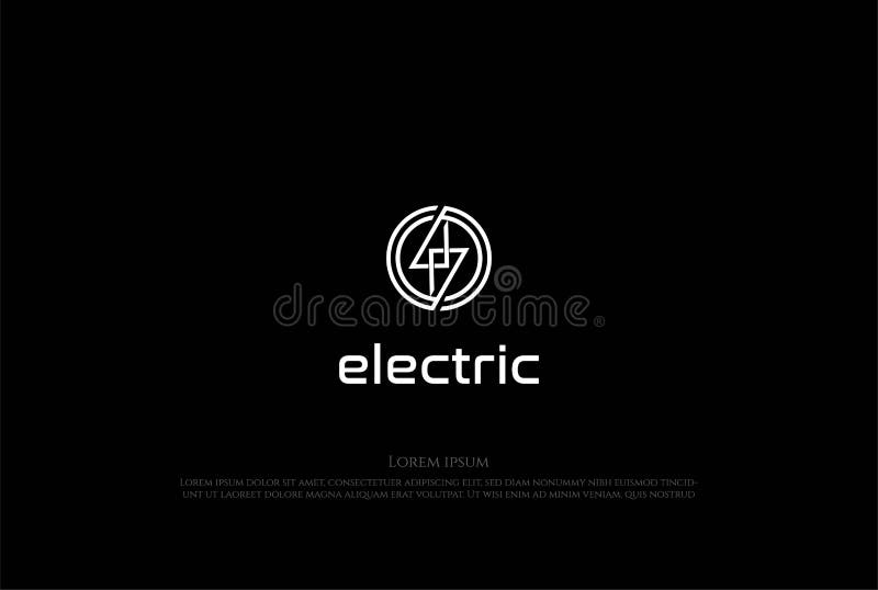 Simple Circular Electric Electricity Monogram Logo Design Vector Stock ...