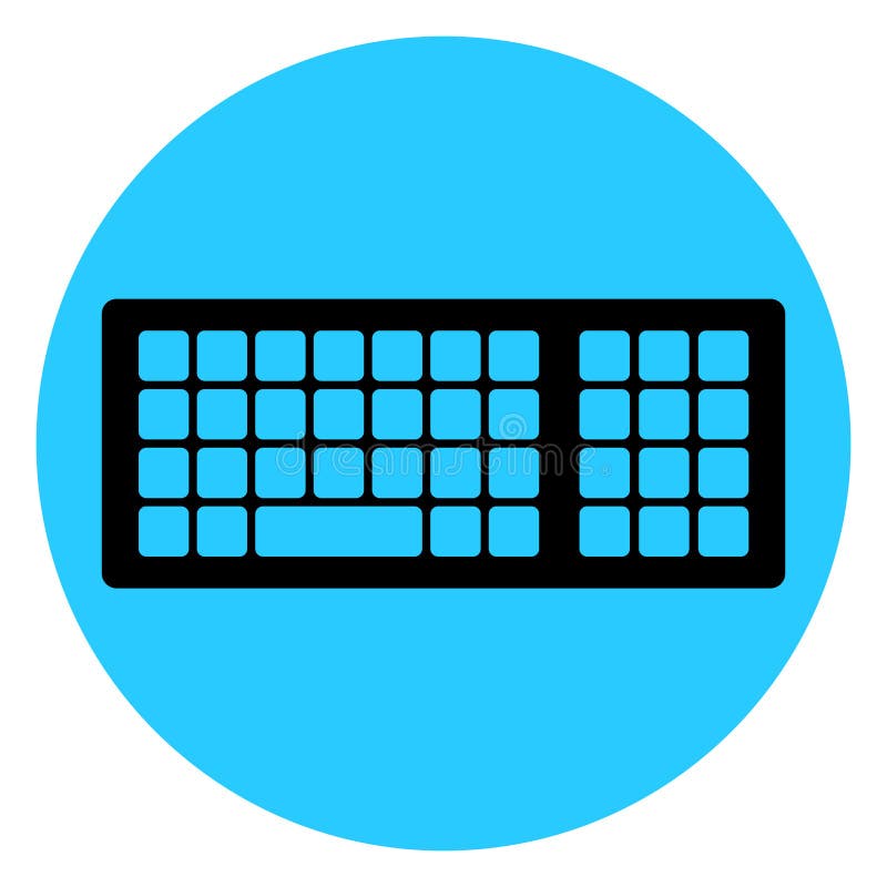 Simple, Circular Keyboard Icon. Light Blue and Black Stock Vector ...