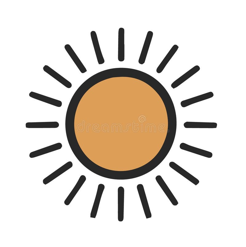 Simple Circular Sun Illustration Vector Stock Vector - Illustration of ...