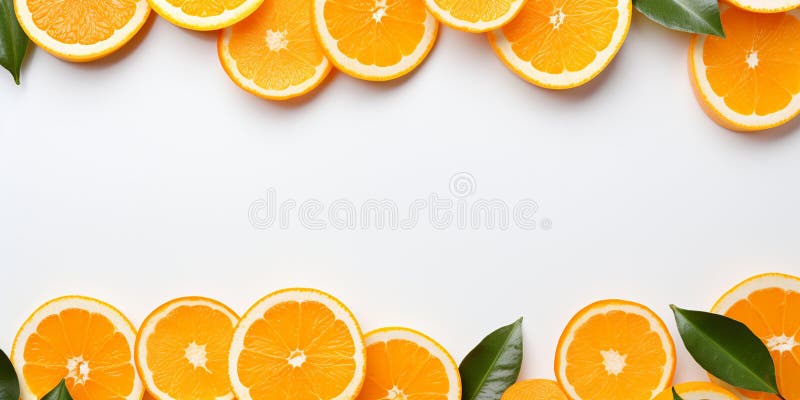 Simple Citrus Background with Oranges and with a Blank White Frame in ...