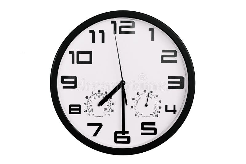 Simple Classic Black and White Round Wall Clock Isolated on White ...