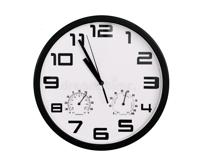 Simple Classic Black and White Round Wall Clock Isolated on White ...