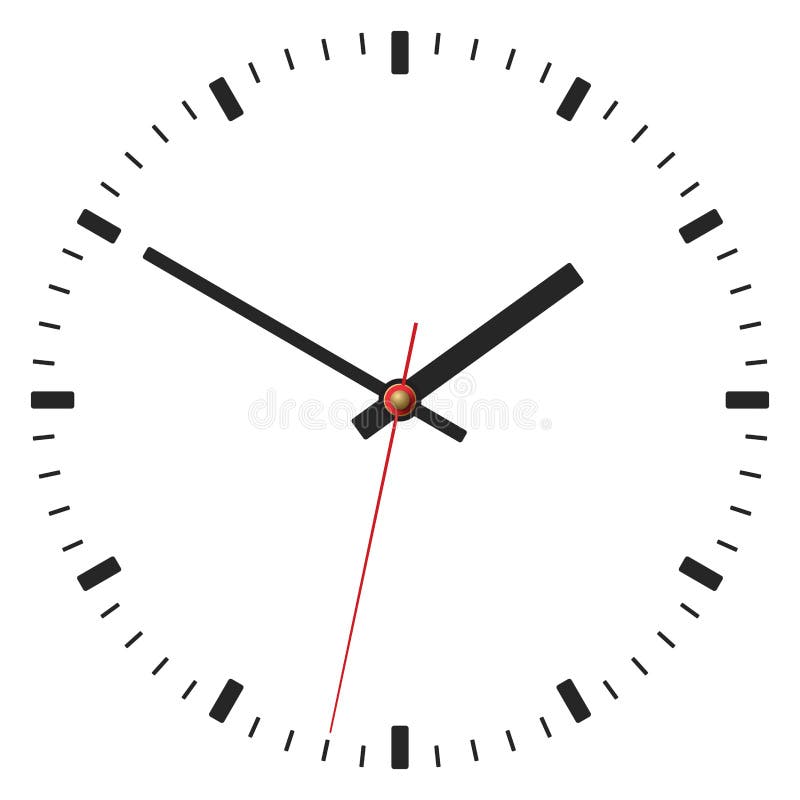 Classic Clock without Numbers Placed on White. Raster Version ...
