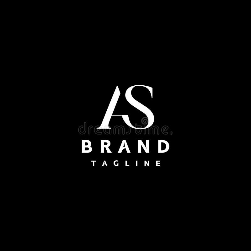 Simple Classic Initial Letter AS Logo Design Stock Vector ...