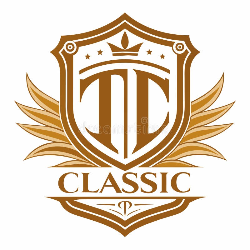 A Simple, Classic Logo Featuring the Letters TI in a Gold Shield with a ...