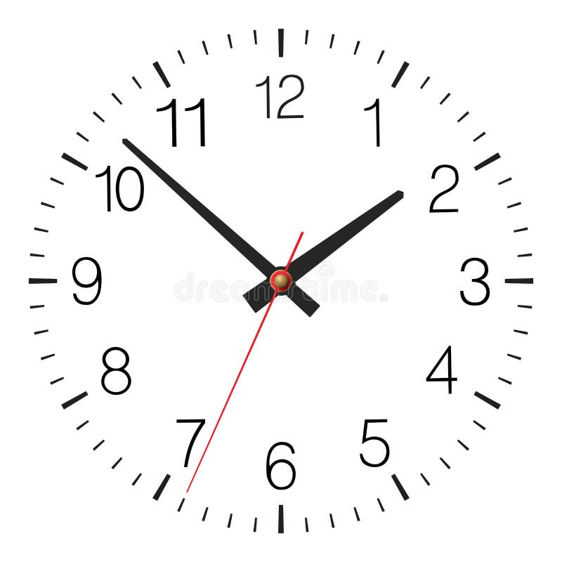 Simple Classic Vector Clock Placed on White Stock Vector - Illustration ...