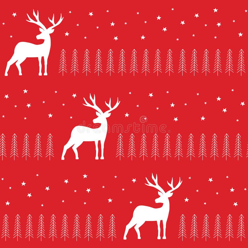 Simple Classic Xmas Seamless Pattern Stock Vector - Illustration of ...