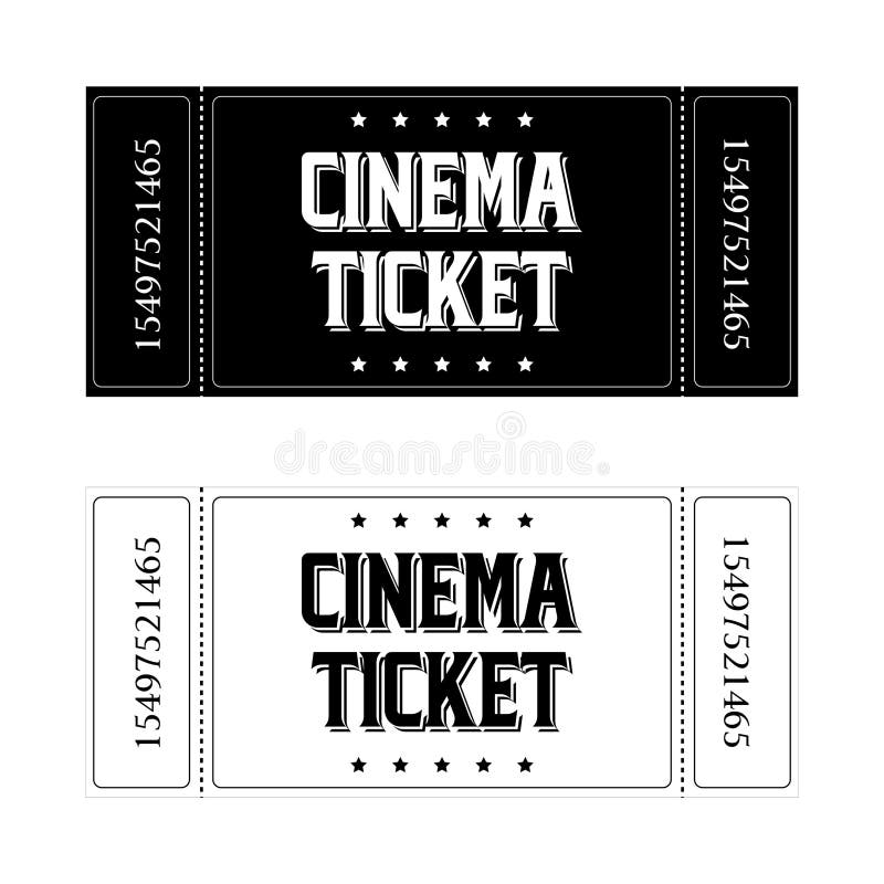 Simple Classical Tickets. Black and White Colors. Vector Illustration ...