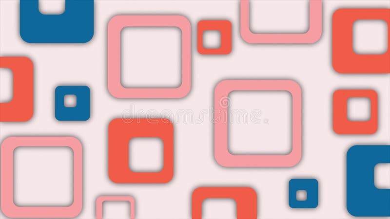 Simple Classy Moving Colorful Squares on Minimal White Background Stock ...