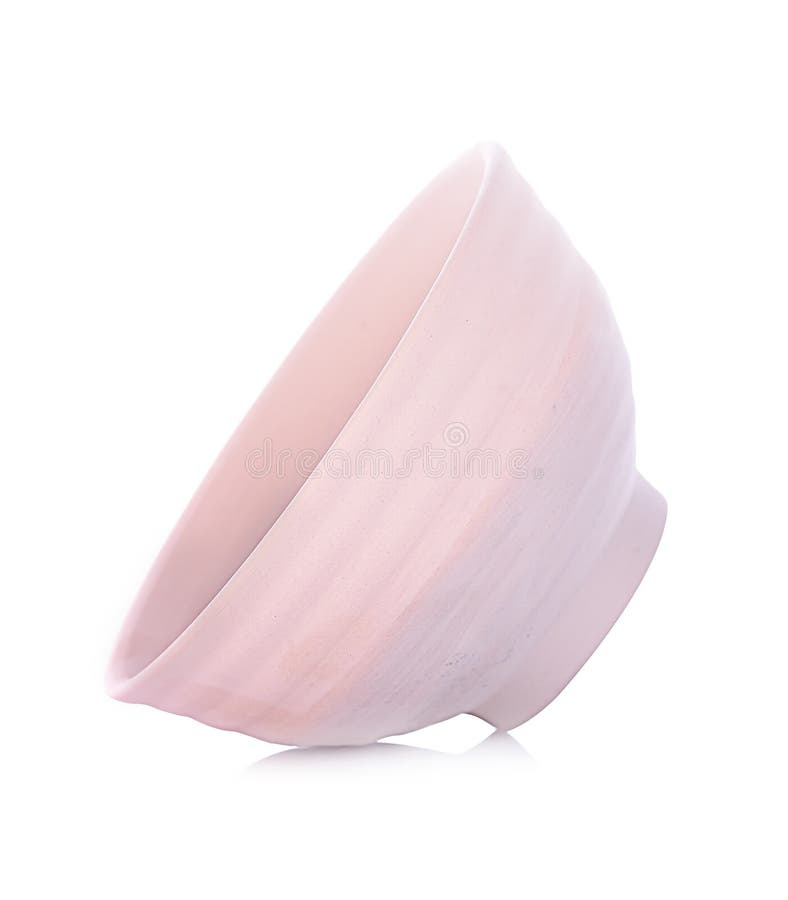 Simple Clay Bowl on White Background. Traditional Craft Stock Photo ...