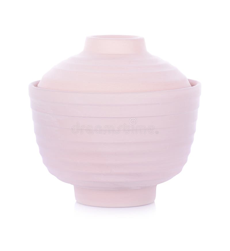 Simple Clay Bowl on White Background. Traditional Craft Stock Photo ...