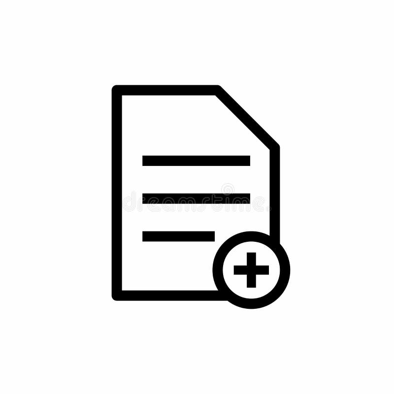 Simple and Clean Add New File Document Vector Icon Stock Vector ...