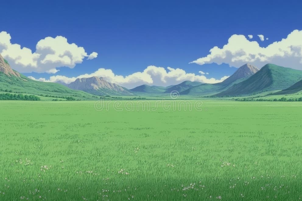 A Simple and Clean Anime Landscape Illustration Created Using Modern ...