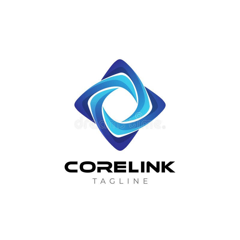 Simple Clean Blue Swirl Logo Design Template Stock Illustration ...