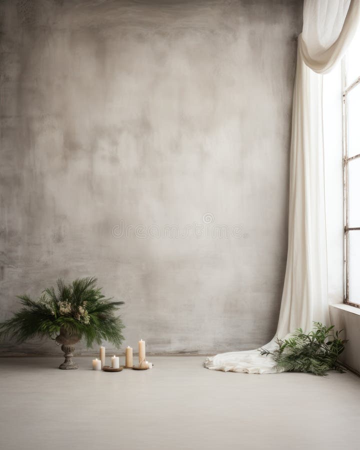 Simple and Clean Boho Christmas Studio Backdrop. Creative Minimalist ...