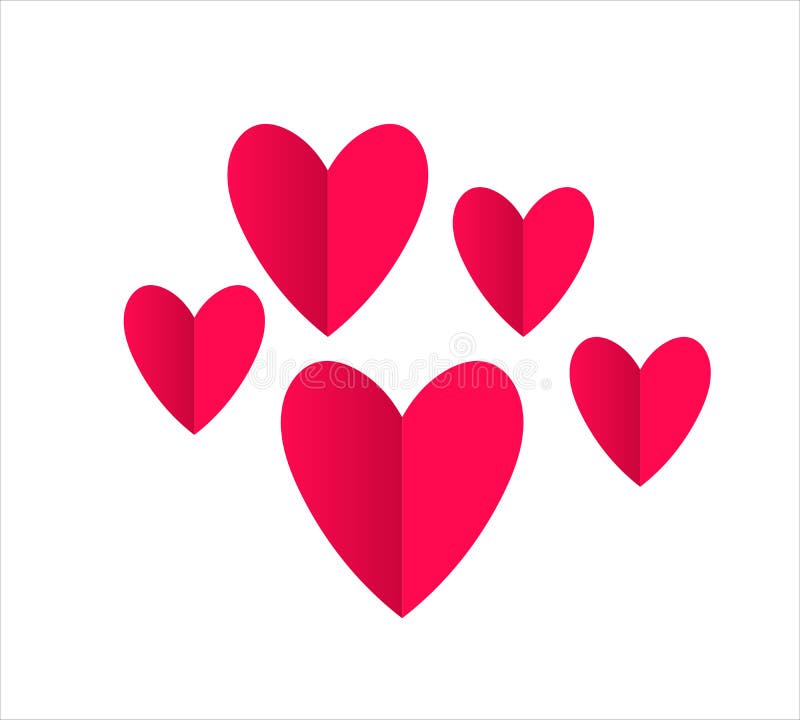 Simple Clean Card with Hearts Stock Vector - Illustration of background ...