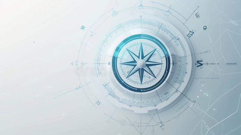 A Simple, Clean Compass Illustration with a White Background and Clear ...