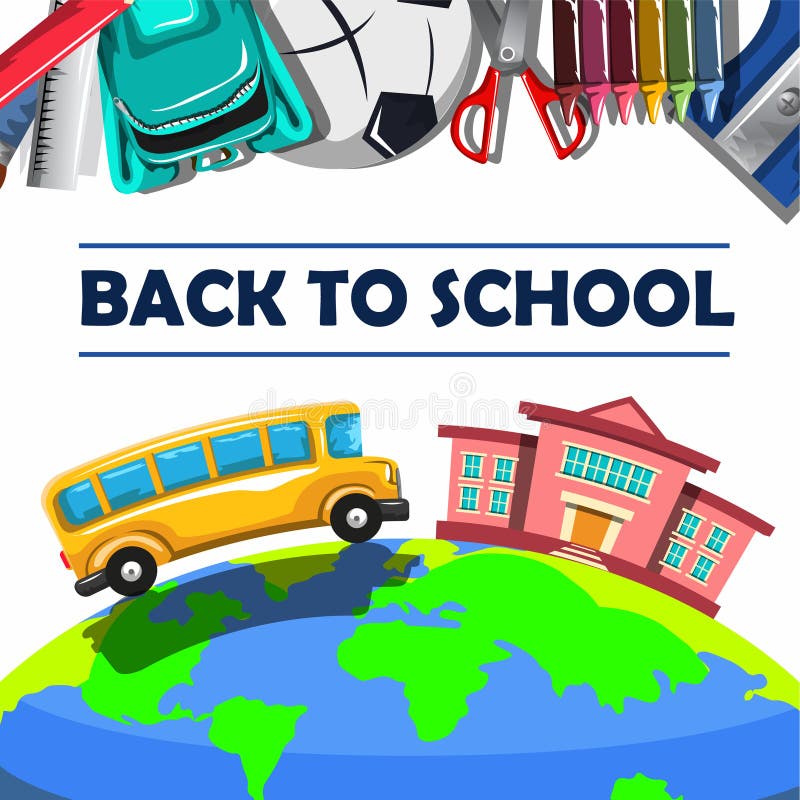 Back To School Vector Art Illustration Stock Vector - Illustration of beach, label: 282303804