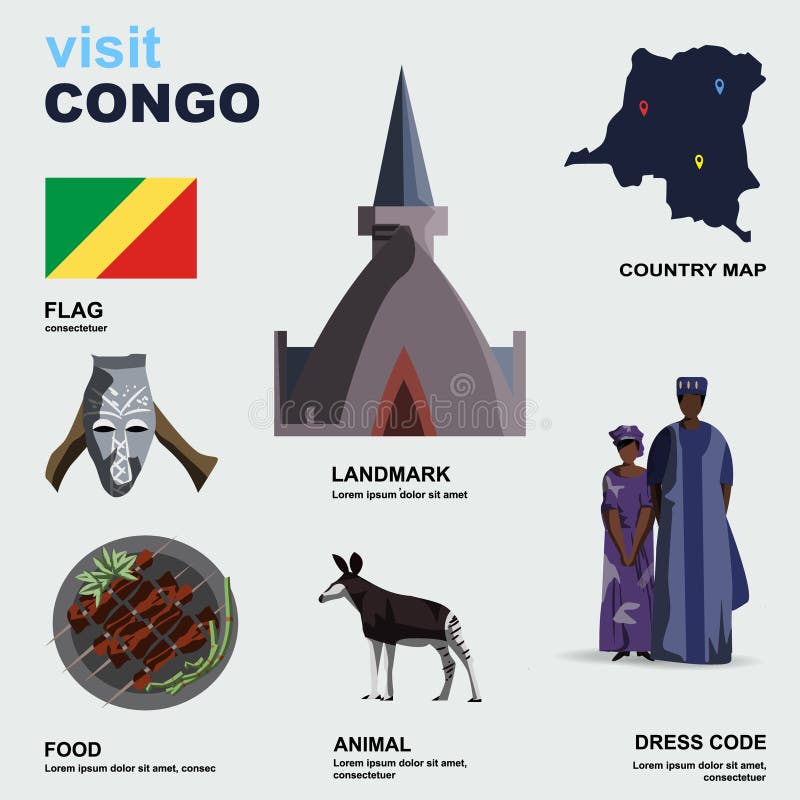 Congo Country Detail Vector Illustration Stock Illustration ...