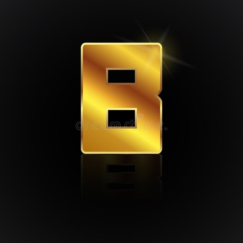 Creative Gold B Logo Icon Art Illustration Stock Vector - Illustration ...