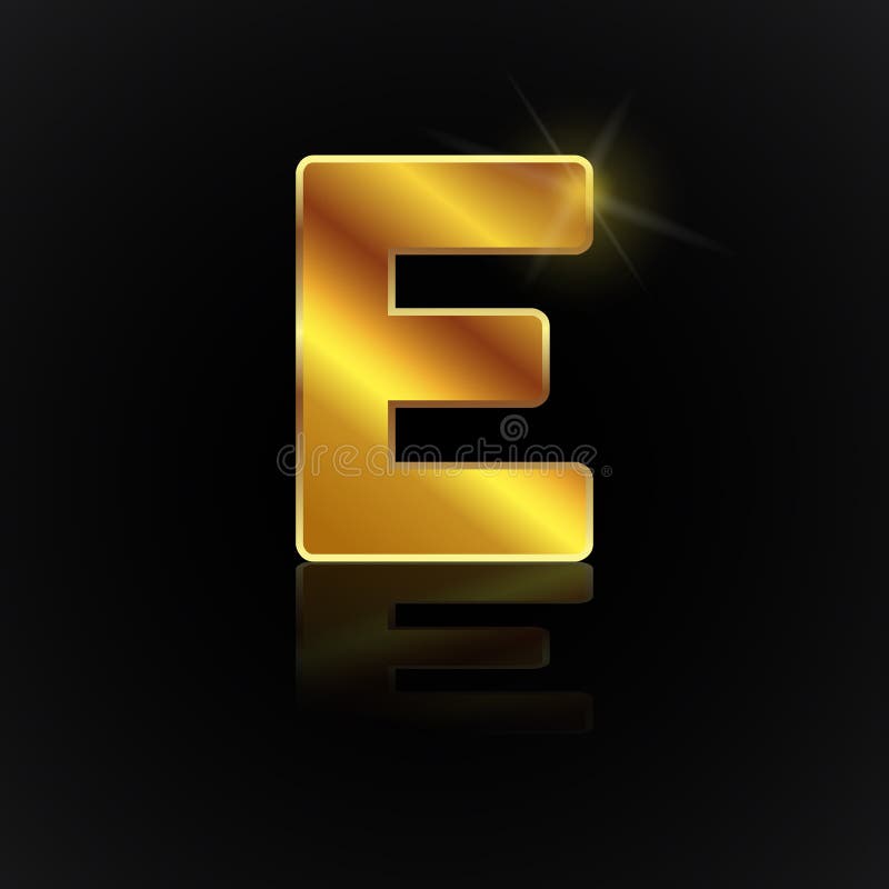 Creative Gold E Logo Icon Art Illustration Stock Vector - Illustration ...