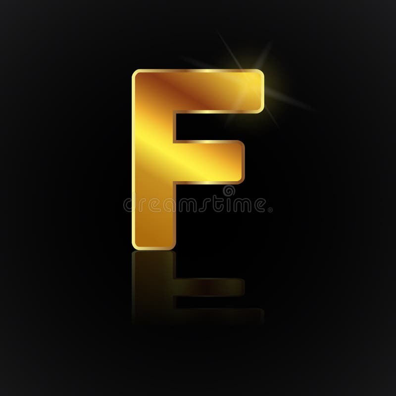 Creative Gold F Logo Icon Art Illustration Stock Vector - Illustration ...