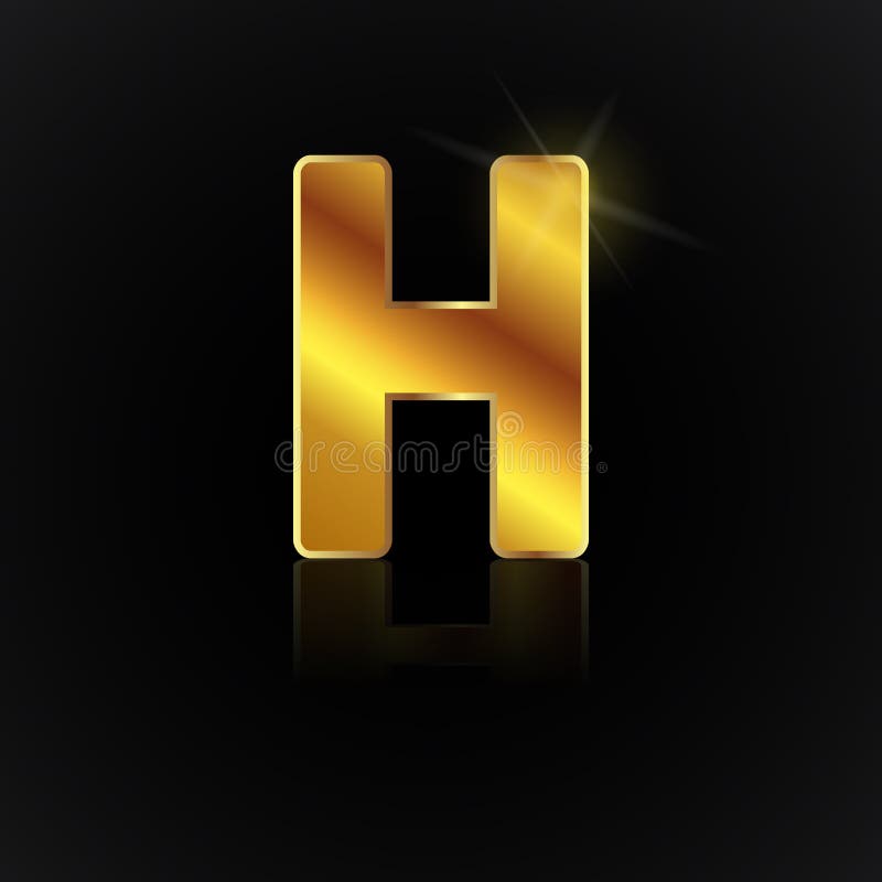 Creative Gold H Logo Icon Art Illustration Stock Vector - Illustration ...