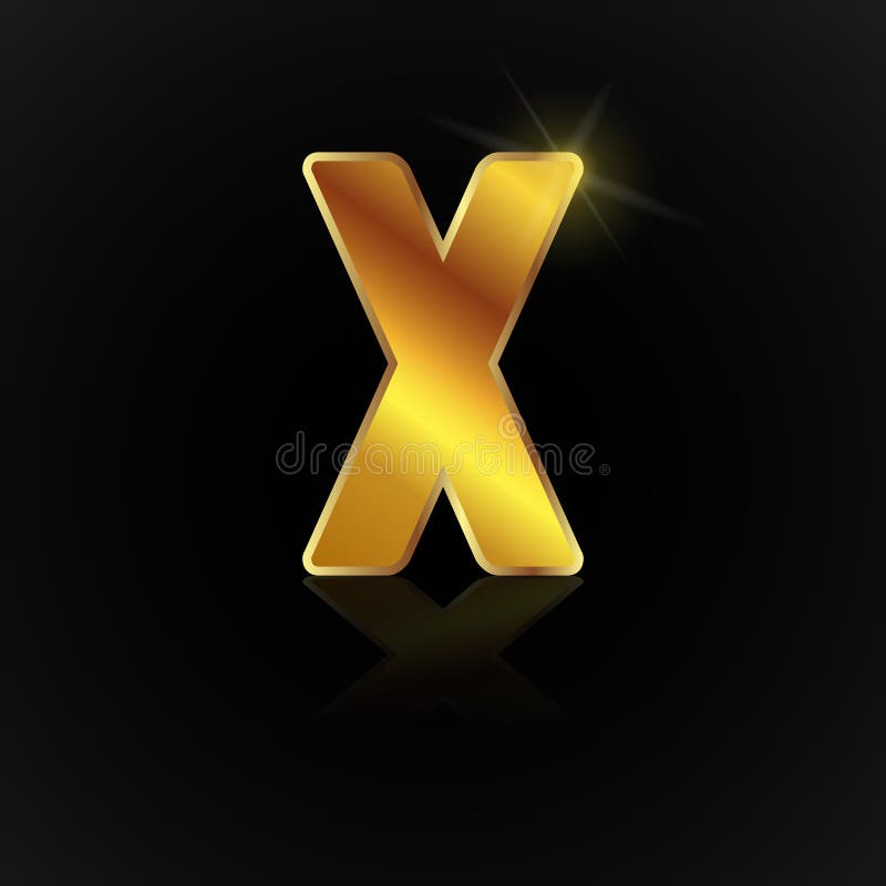 Creative Gold X Logo Icon Art Illustration Stock Vector - Illustration ...