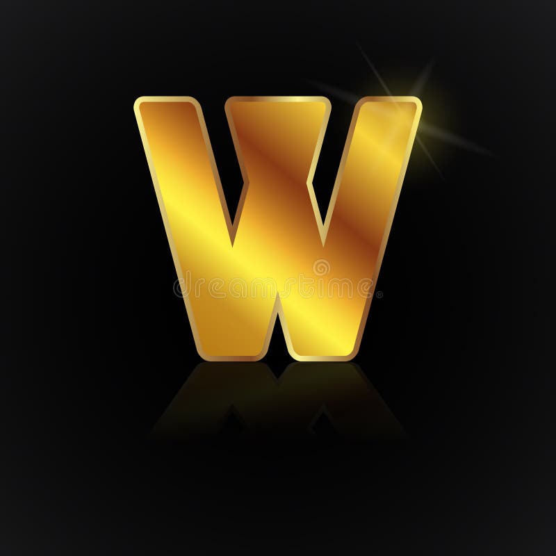 Creative Gold W Logo Icon Art Illustration Stock Vector - Illustration ...