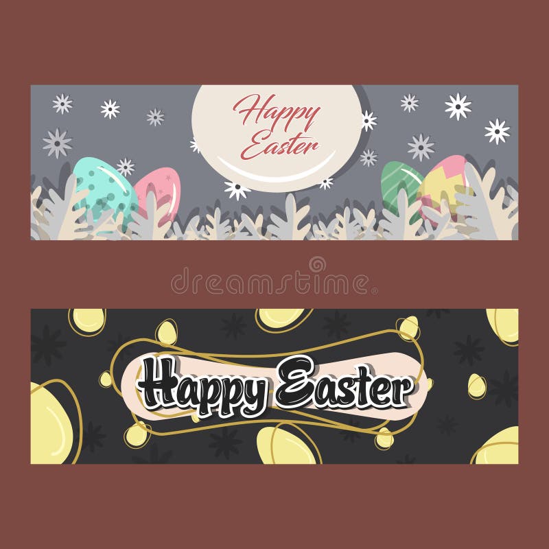 Easter Illustration of a Set of Banners Stock Vector - Illustration of ...