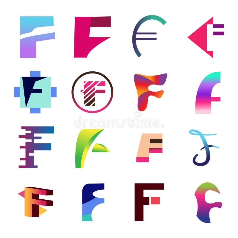 F Logos Vector Icon Art Illustration Stock Vector - Illustration of ...
