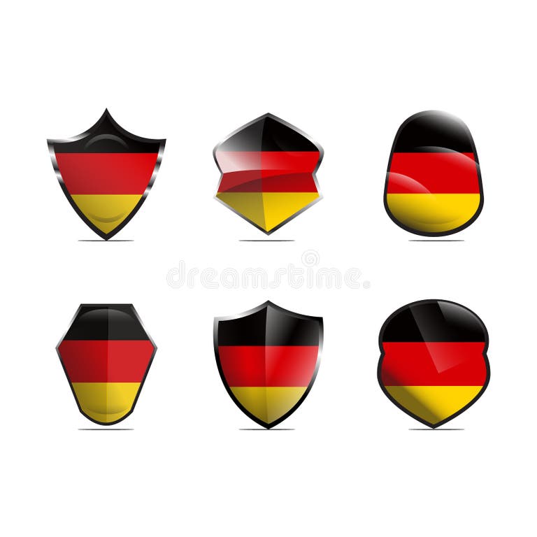 German Shield Set Vector Art Illustration Stock Vector - Illustration ...