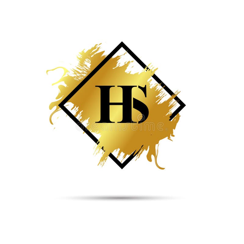 Gold HS Logo Symbol Vector Art Design Stock Illustration - Illustration ...