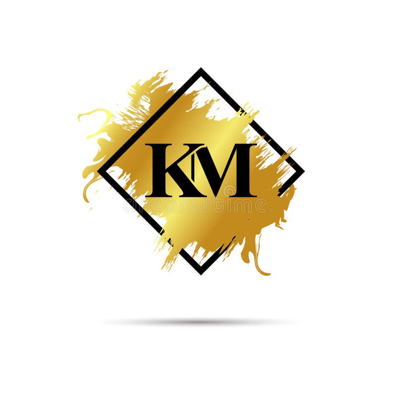 Gold KM Logo Symbol Vector Art Design Stock Illustration - Illustration ...