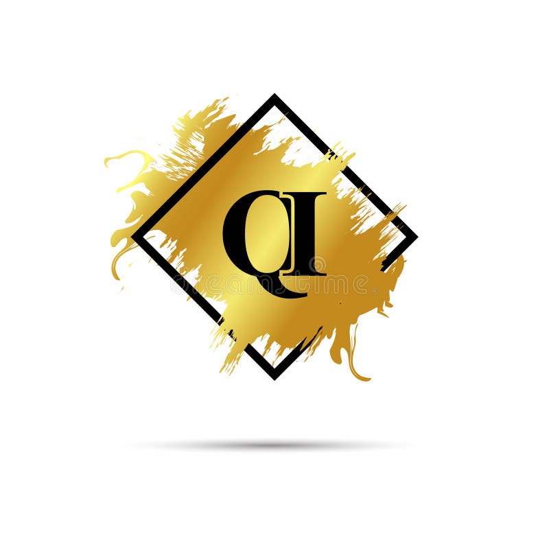 Gold QI Logo Symbol Vector Art Design Stock Illustration - Illustration ...