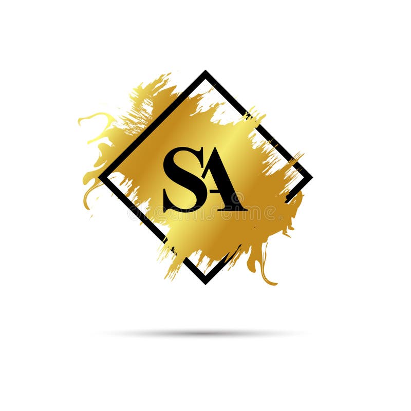 Gold SA Logo Symbol Vector Art Design Stock Illustration - Illustration ...