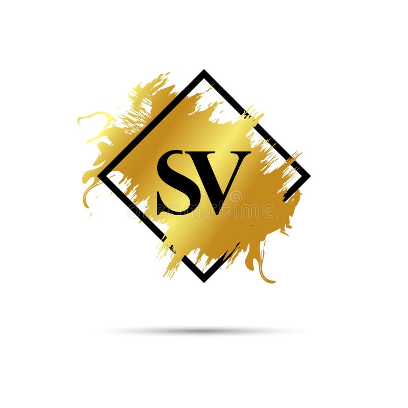 Gold SV Logo Symbol Vector Art Design Stock Illustration - Illustration ...