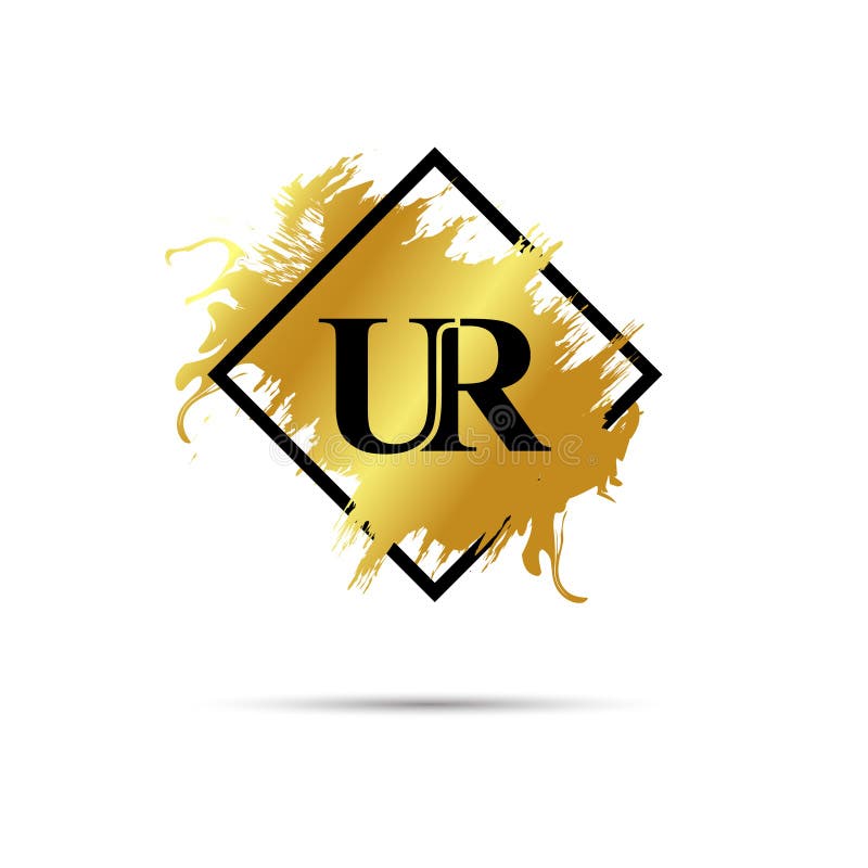 Gold UR Logo Symbol Vector Art Design Stock Illustration - Illustration ...