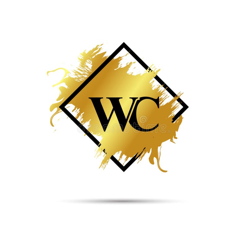 Gold WC Logo Symbol Vector Art Design Stock Illustration - Illustration ...