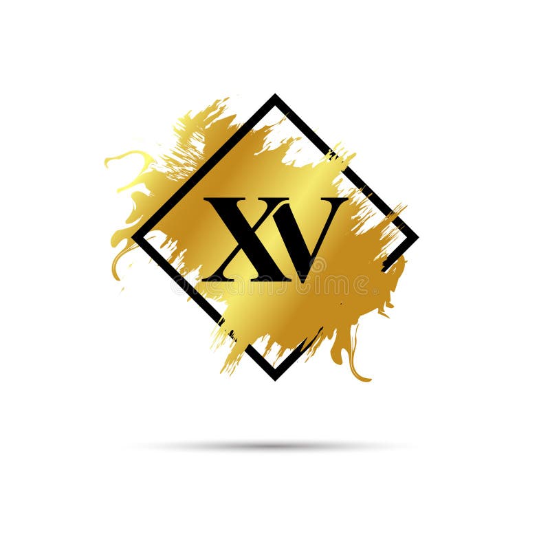 Gold XV Logo Symbol Vector Art Design Stock Illustration - Illustration ...