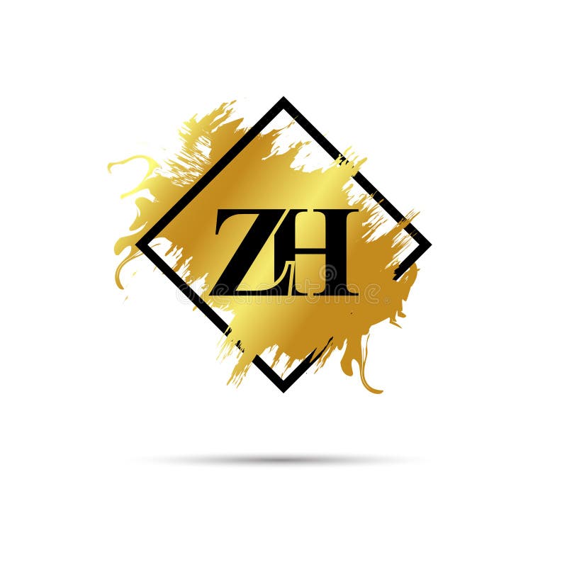 Gold ZH Logo Symbol Vector Art Design Stock Illustration - Illustration ...