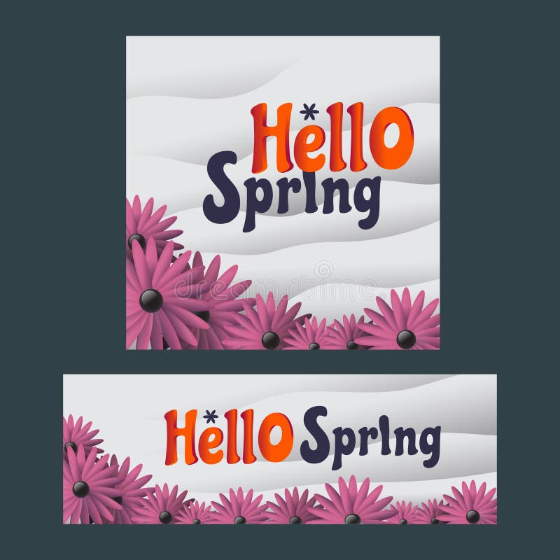 Hello Spring Season Banner Vector Art Illustration Stock Vector ...