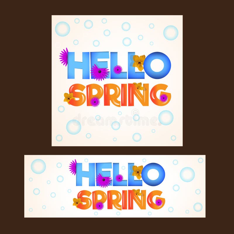 Hello Spring Season Banner Vector Art Illustration Stock Vector ...